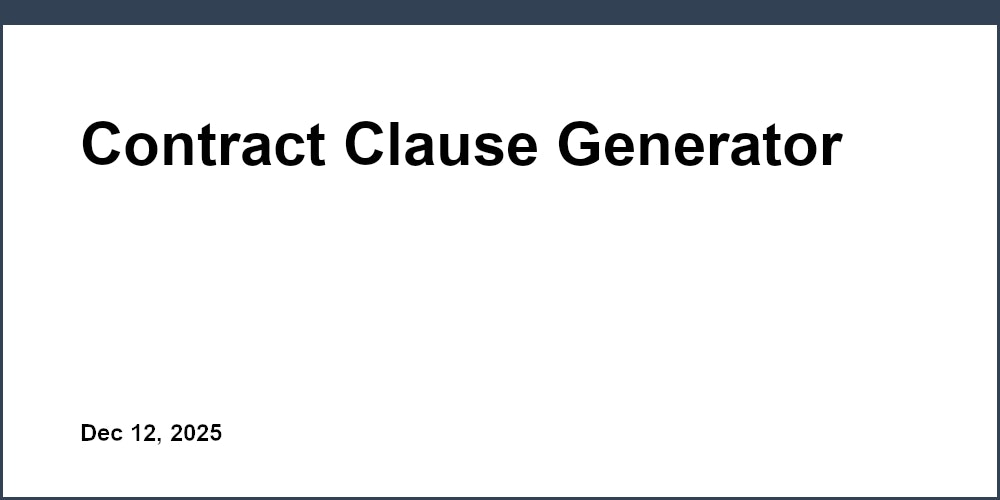 Contract Clause Generator - Trackado